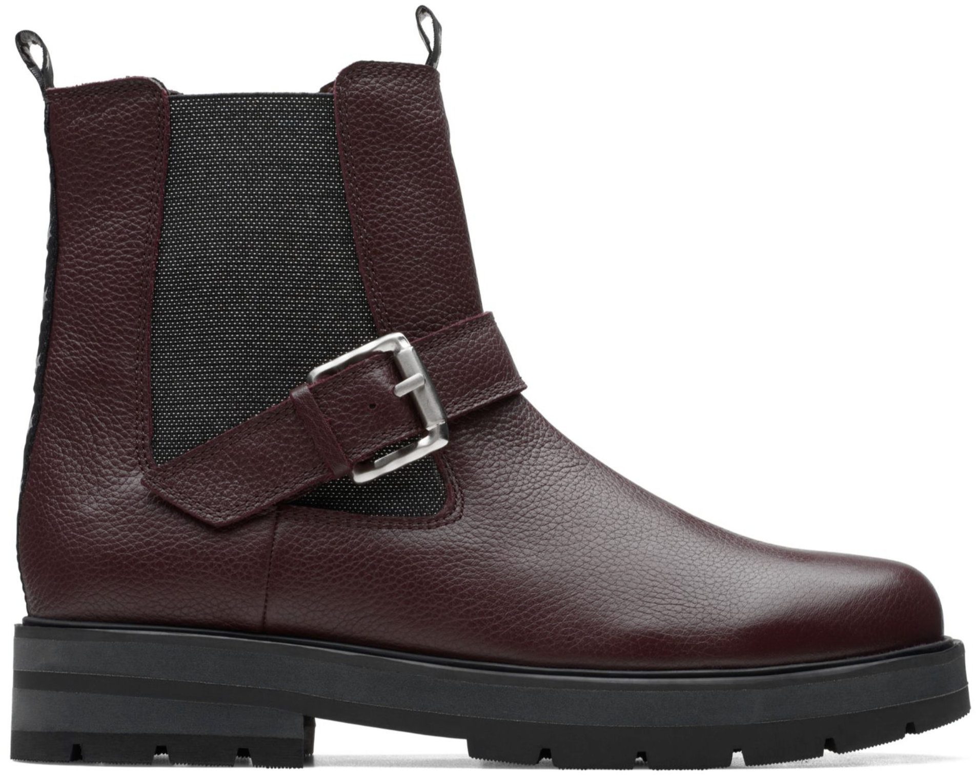 Clarks Prague River Older Burgundy Leather 26169215 - Girls Boots ...