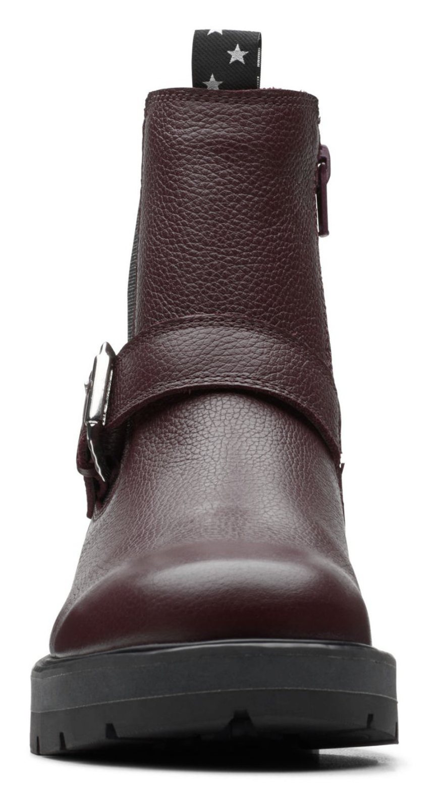 Clarks Prague River Older Burgundy Leather 26169215 - Girls Boots ...
