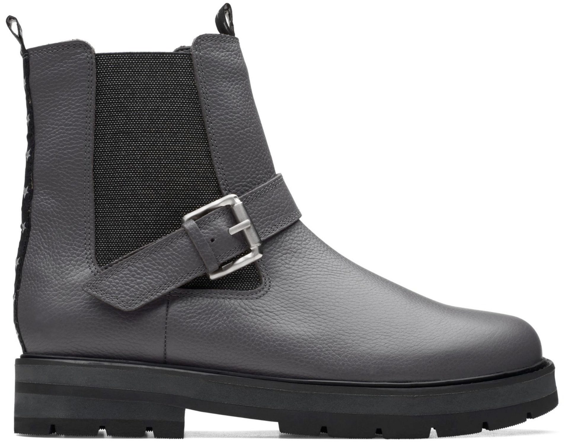 Clarks Prague River Older Grey Leather 26169216 - Girls Boots ...