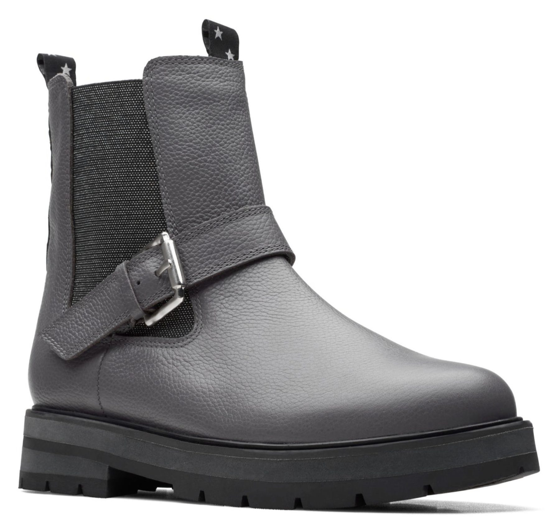 Clarks Prague River Older Grey Leather 26169216 - Girls Boots ...