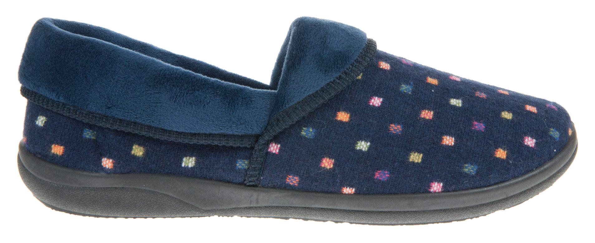 Padders Mellow Navy 460 4076 - Full Slippers - Humphries Shoes