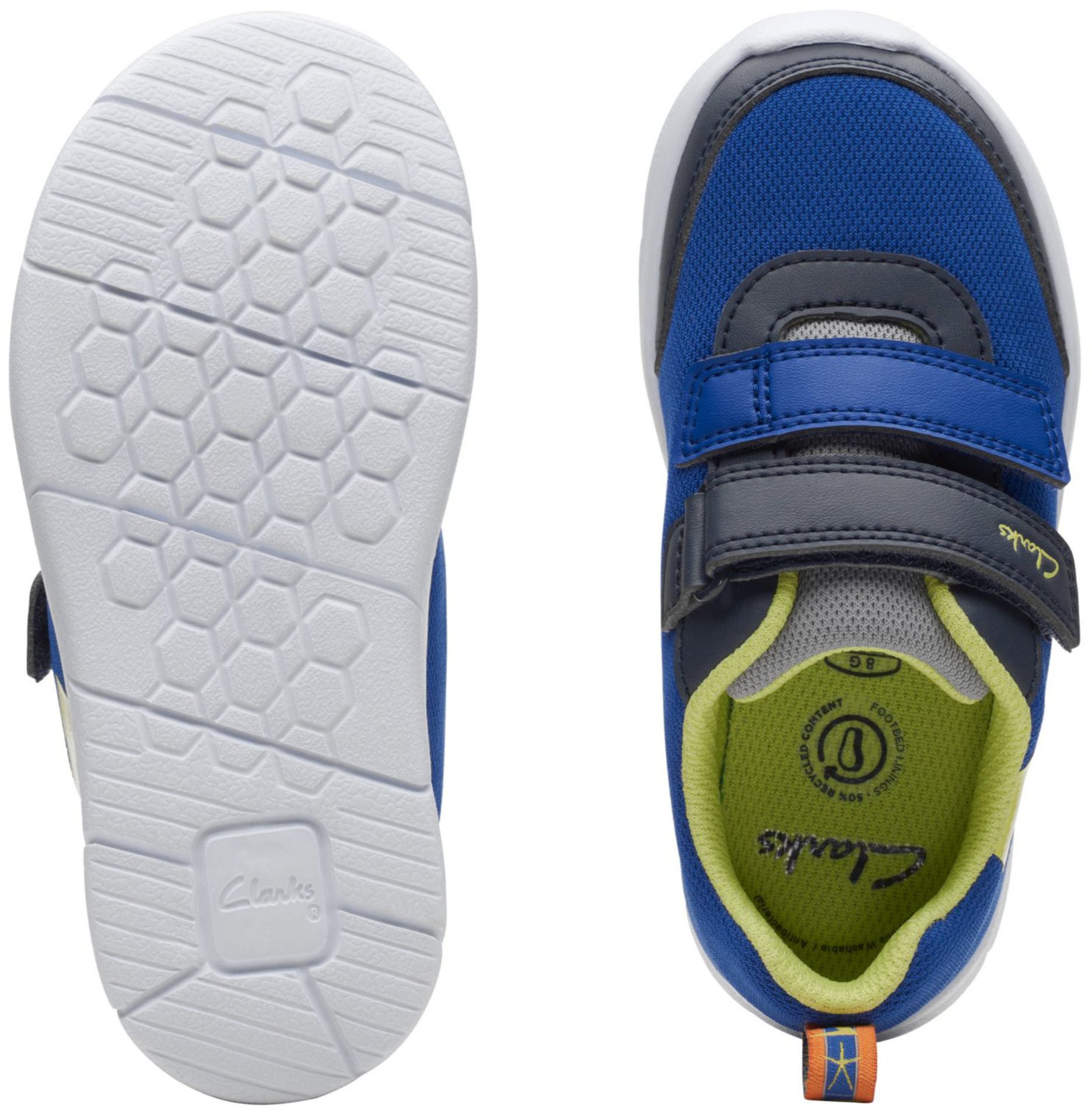 Clarks Ath Yell Kids Blue Combi 26172914 - Boys Shoes - Humphries Shoes