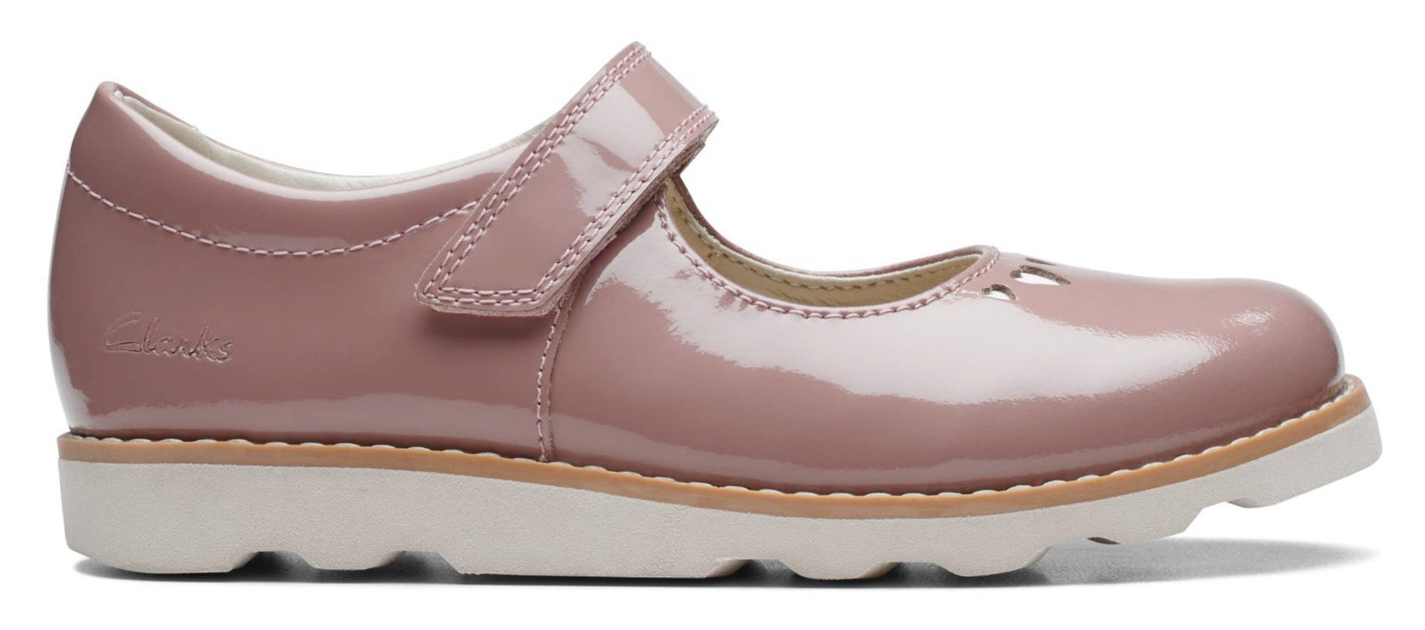 Clarks Crown Jane Kids Dusty Pink Patent 26172997 - Girls Shoes ...