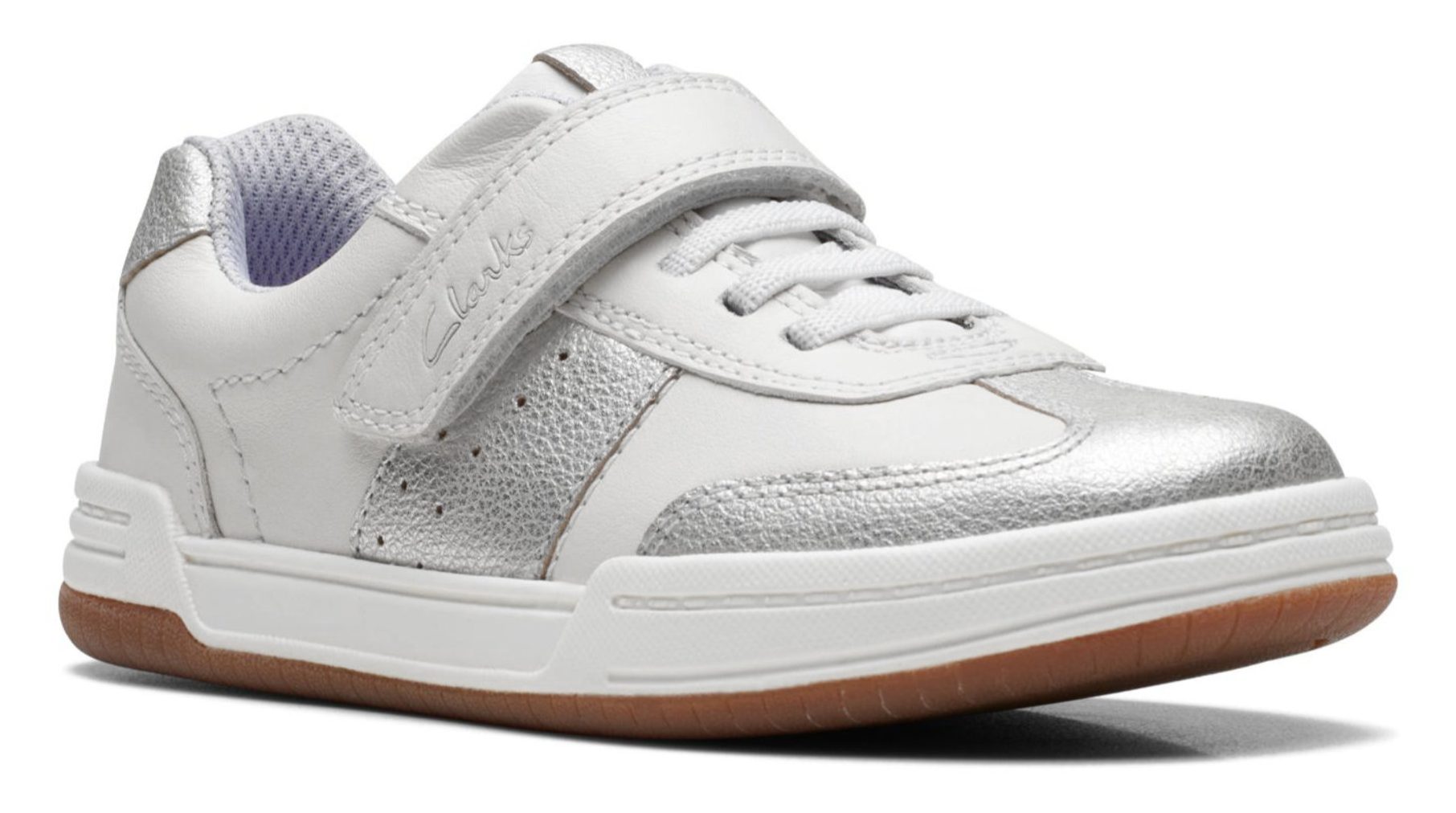 Clarks Fawn Family Kids White Metallic 26170650 - Girls Shoes ...