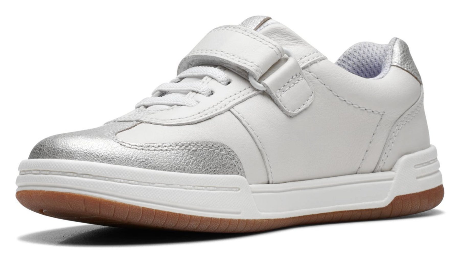 Clarks Fawn Family Kids White Metallic 26170650 - Girls Shoes ...