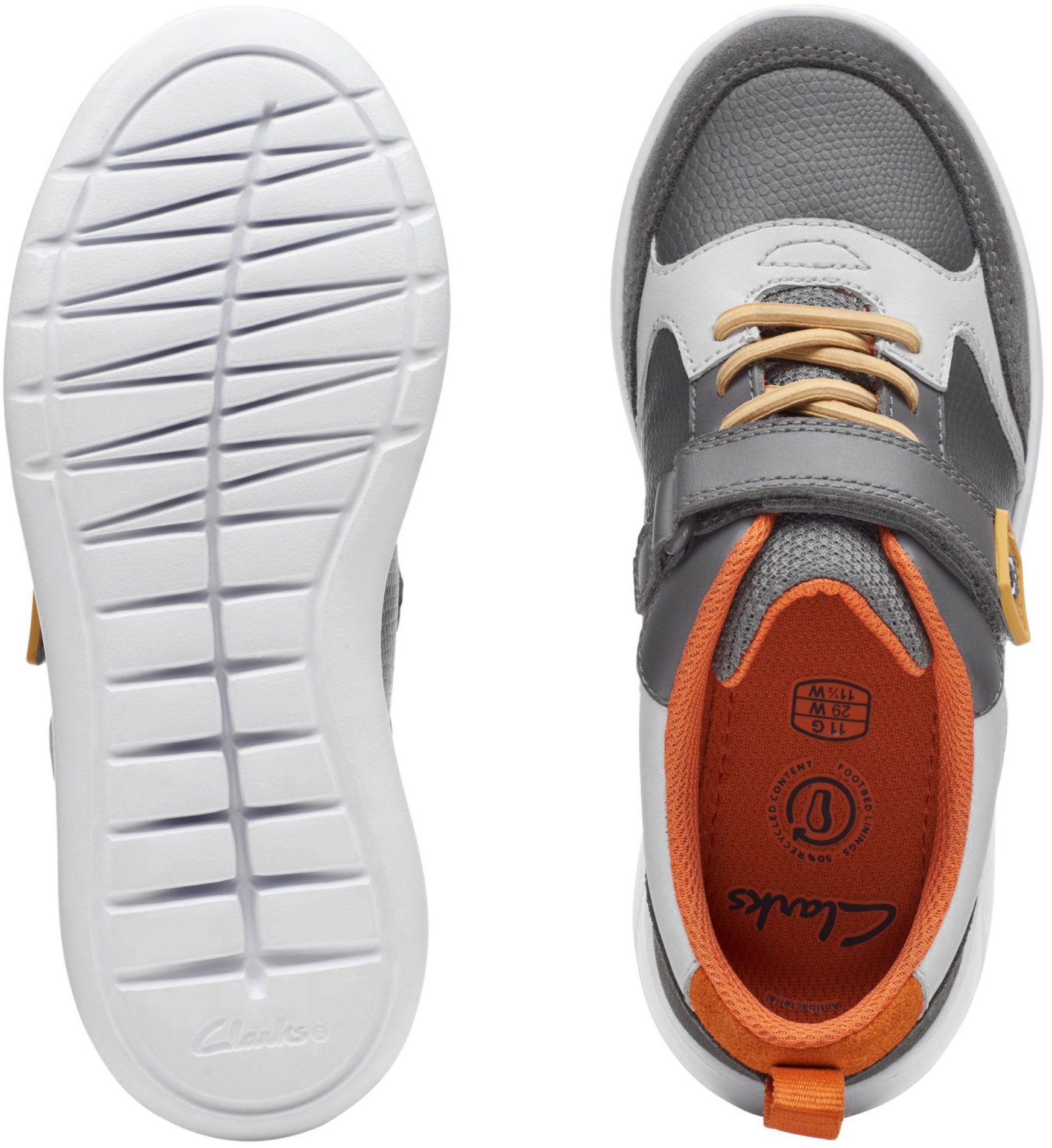 Clarks Scape Shine Kids Grey Leather 26173006 - Boys Shoes - Humphries ...