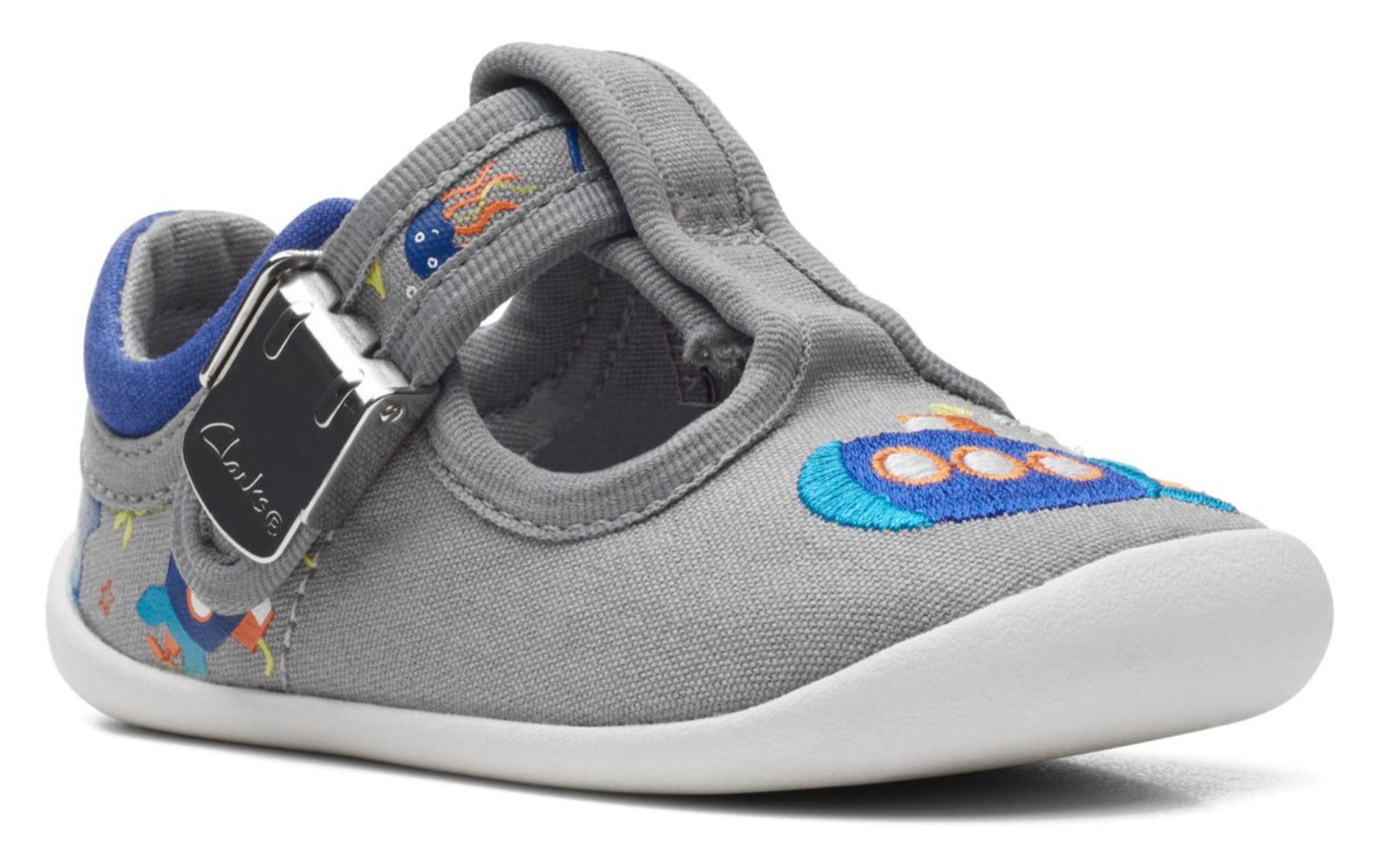 Clarks Roamer Sun Toddler Grey Canvas 26170192 - Boys Canvas Styles ...