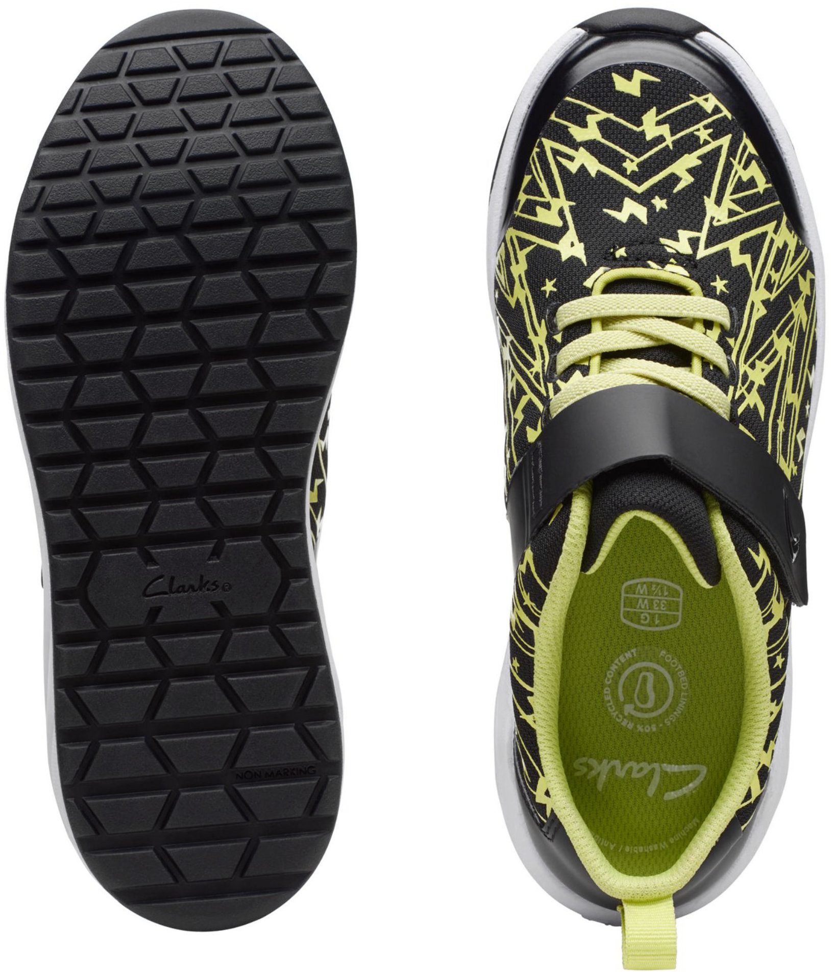 Clarks Aeon Pace Older Black Combi 26170098 - Boys Trainers - Humphries ...