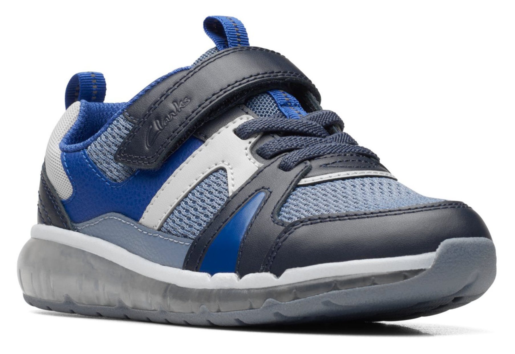 Clarks Spark Flash Kid Blue Combi 26169855 - Boys Shoes - Humphries Shoes