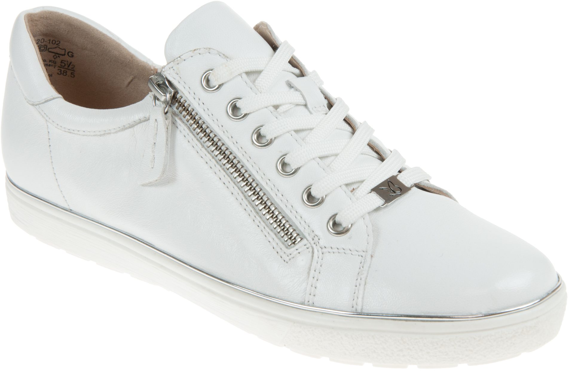 Caprice Manou Zip White Nappa 23606-20 102 - Everyday Shoes - Humphries ...