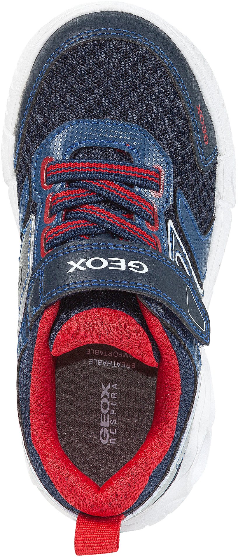Geox J Wroom B Navy & Red J25GAB 014BU C0735 - Boys Trainers ...