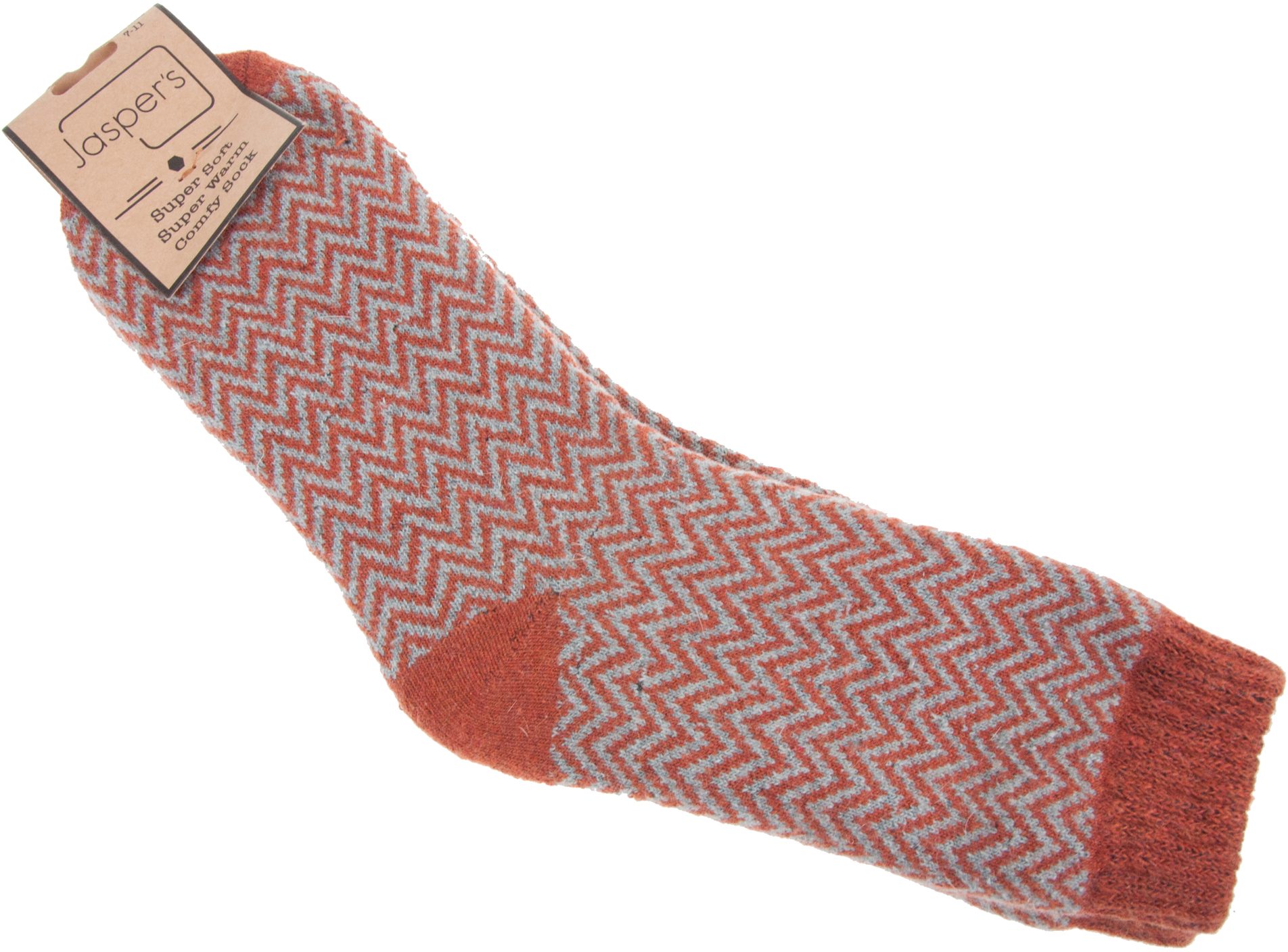 Jess & Lou Jasper Herringbone Rust RUST - Socks - Humphries Shoes