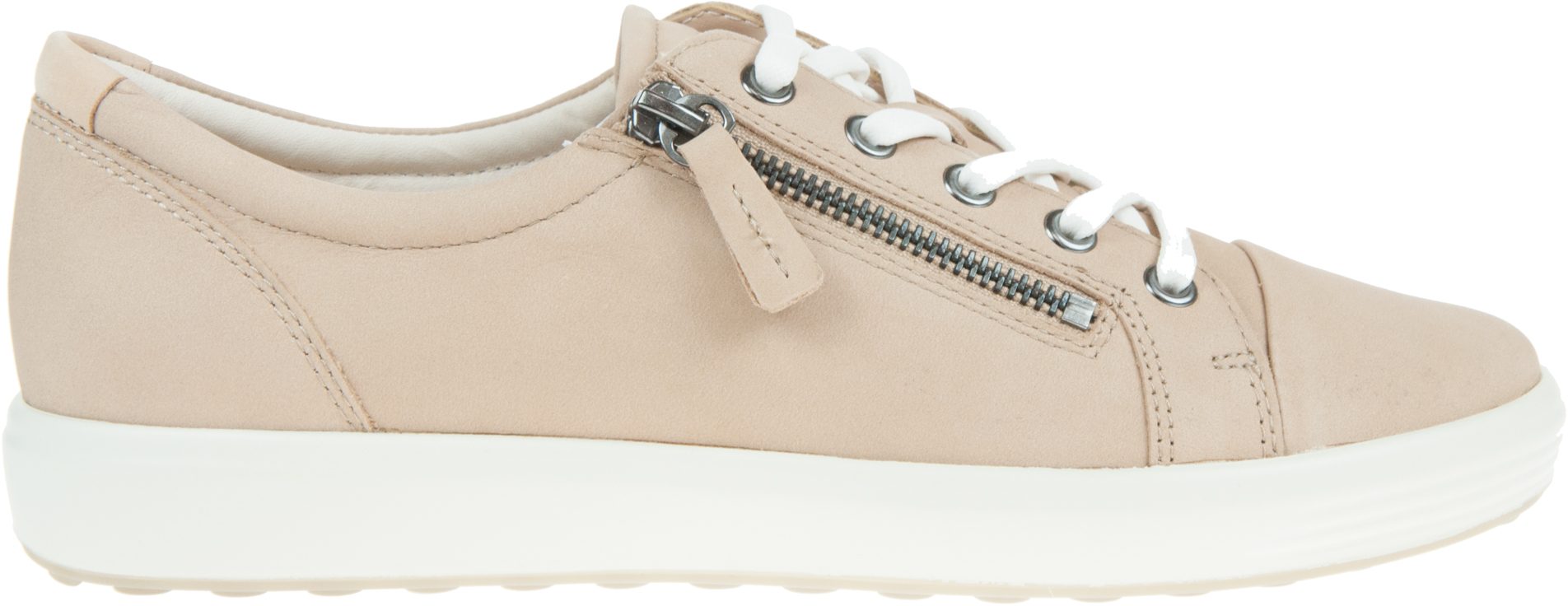 Ecco Soft 7 Ladies Zip Beige/Powder 430853 60702 - Everyday Shoes - Humphries Shoes