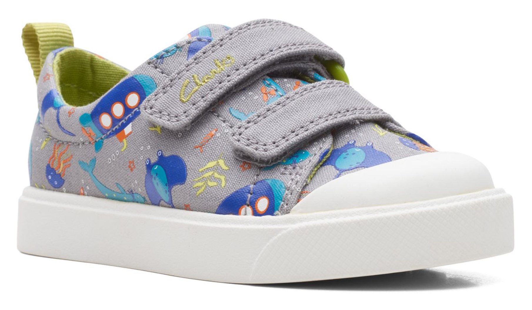 Clarks City Bright Toddler Grey Combi 26169985 - Boys Canvas Styles ...
