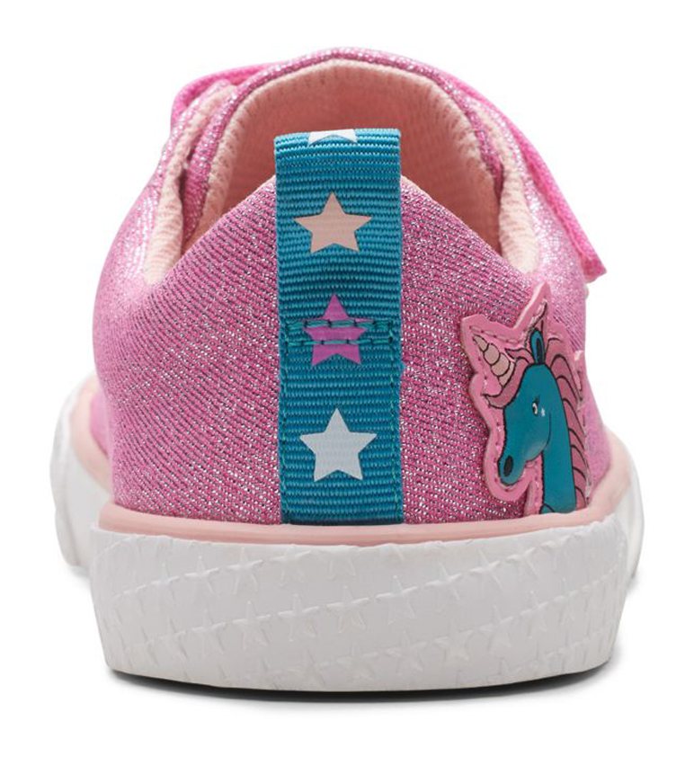 Clarks Foxing Play Kids Pink Canvas 26172655 - Girls Canvas Styles ...