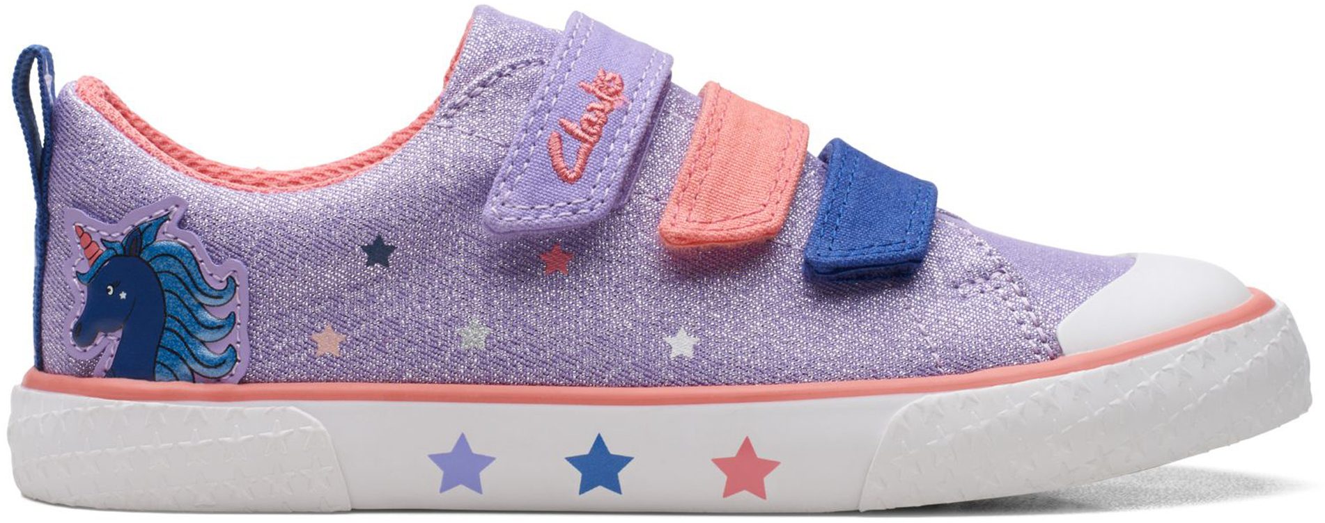 Clarks Foxing Play Kids Purple Canvas 26172656 - Girls Canvas Styles ...
