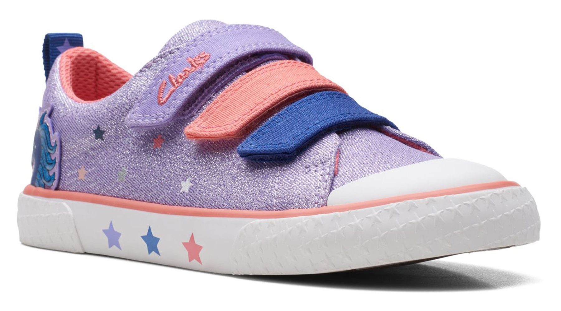 Clarks Foxing Play Kids Purple Canvas 26172656 - Girls Canvas Styles ...