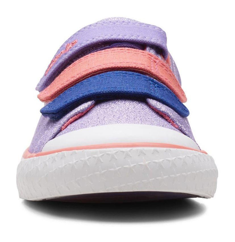 Clarks Foxing Play Kids Purple Canvas 26172656 - Girls Canvas Styles ...