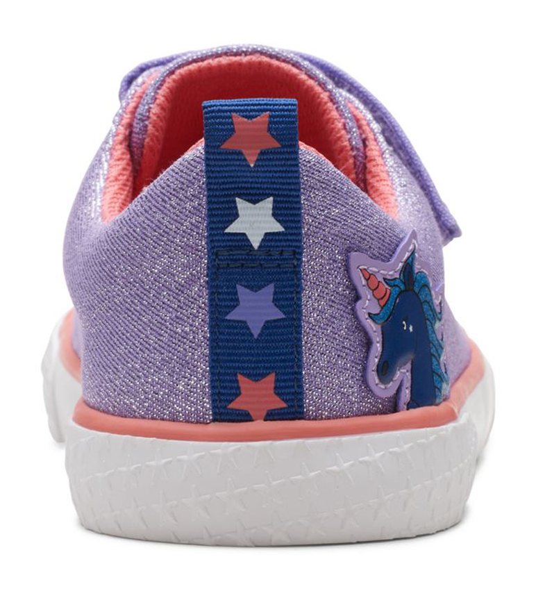 Clarks Foxing Play Kids Purple Canvas 26172656 - Girls Canvas Styles ...