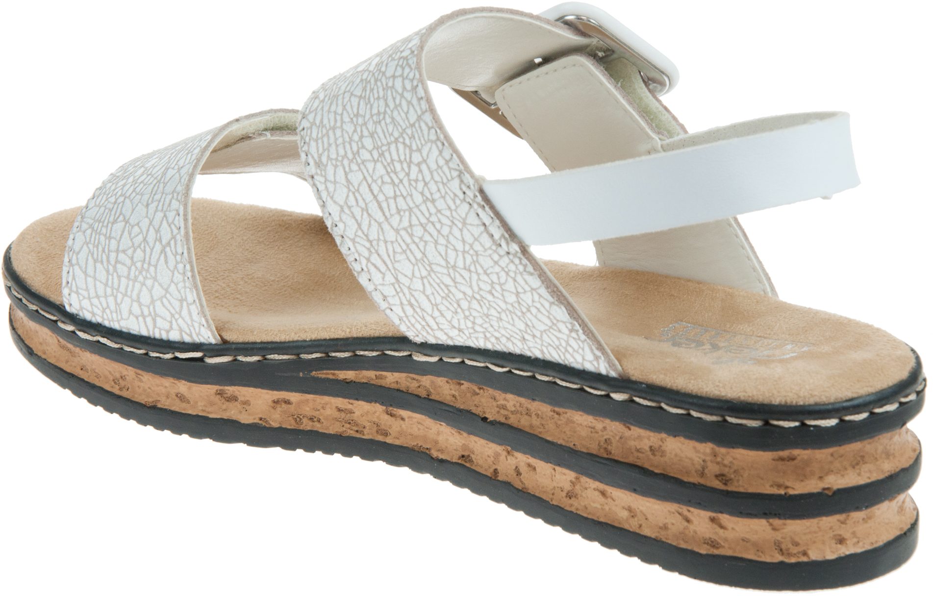Rieker Regina White 62950-80 - Full Sandals - Humphries Shoes