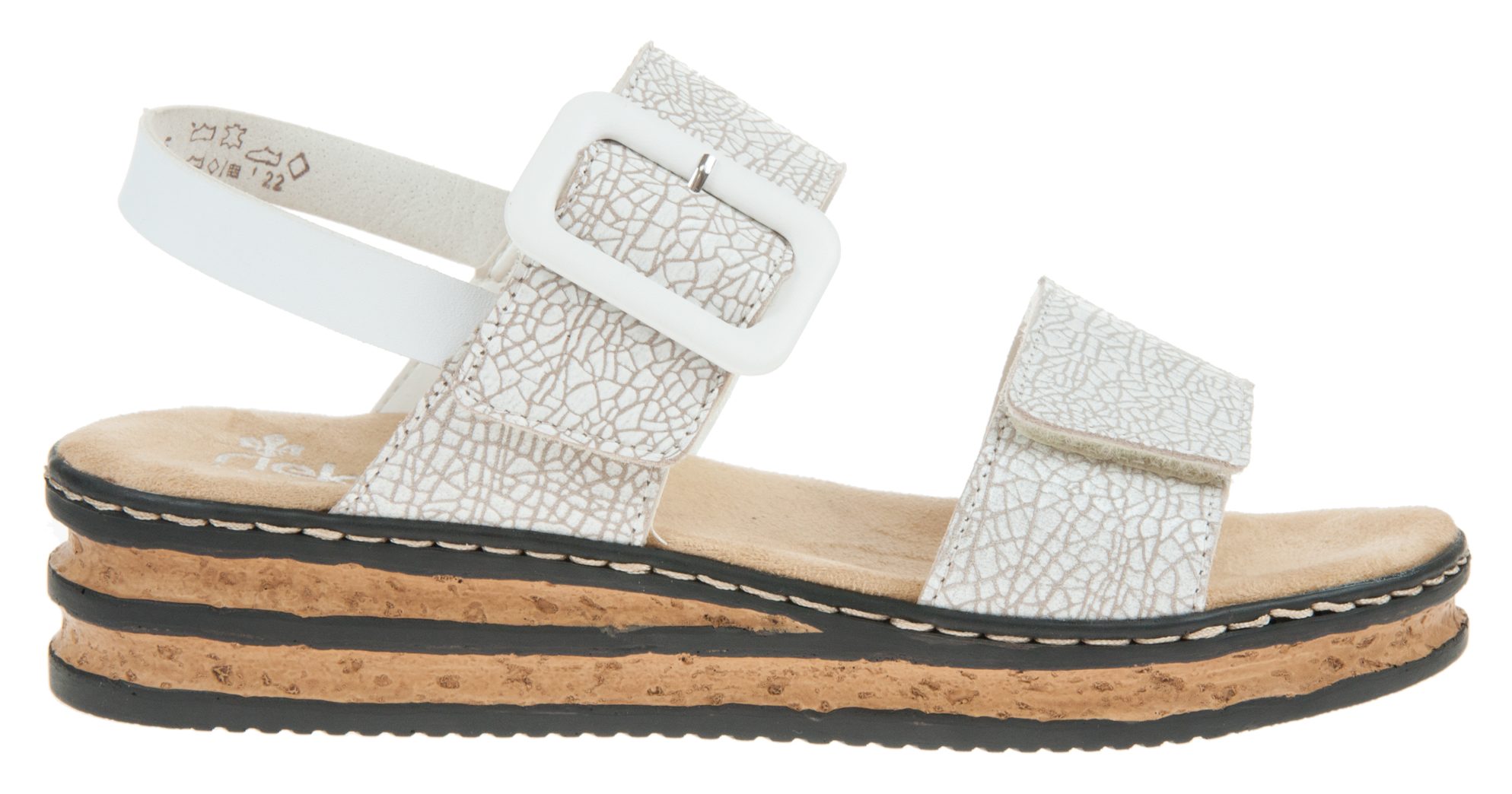Rieker Regina White 62950-80 - Full Sandals - Humphries Shoes