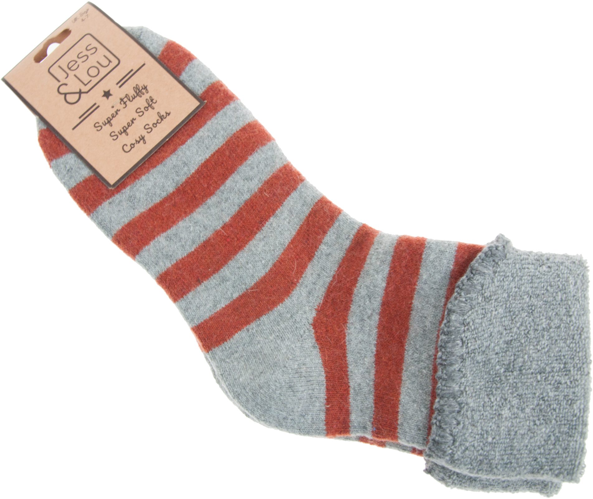 Jess & Lou Cuff Stripe Rust stripe SL173 - Socks - Humphries Shoes