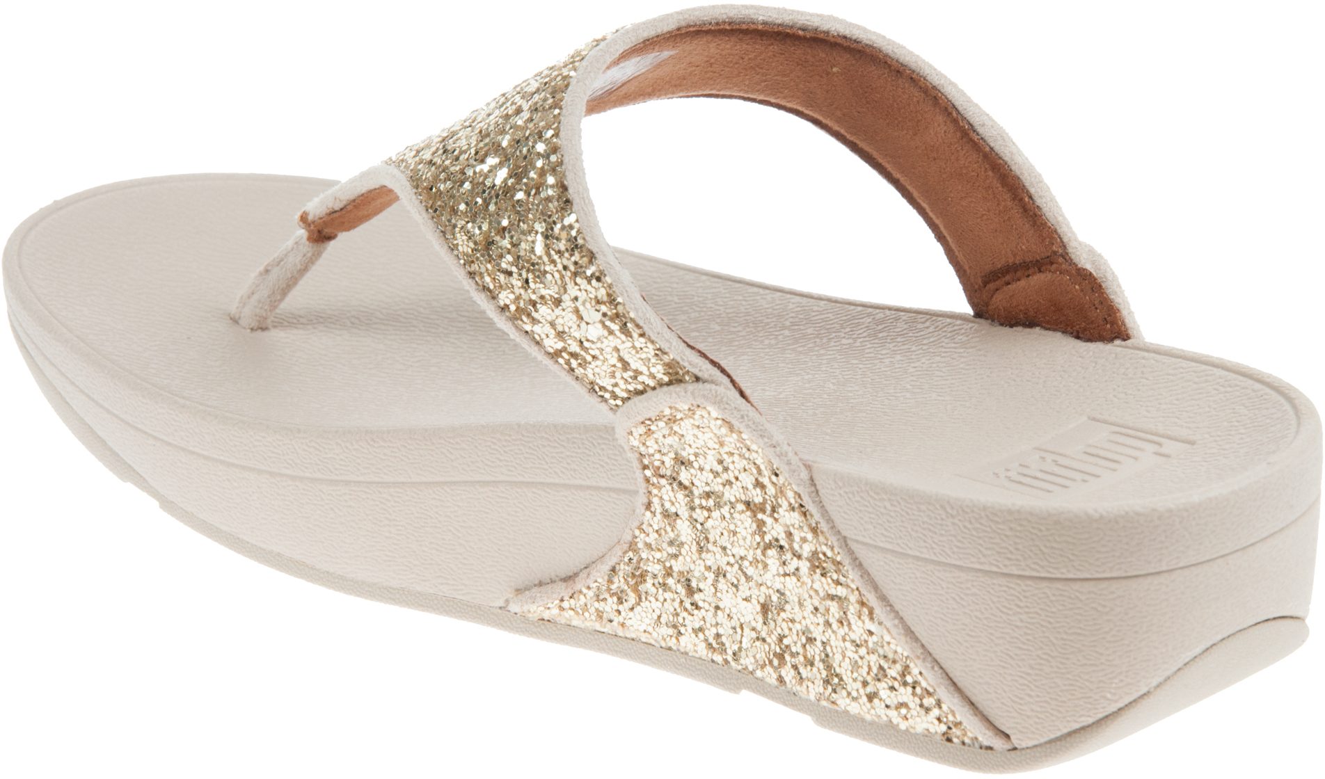 FitFlop Lulu Glitter Toe-Post Gold X03-675 - Mule Sandals - Humphries Shoes