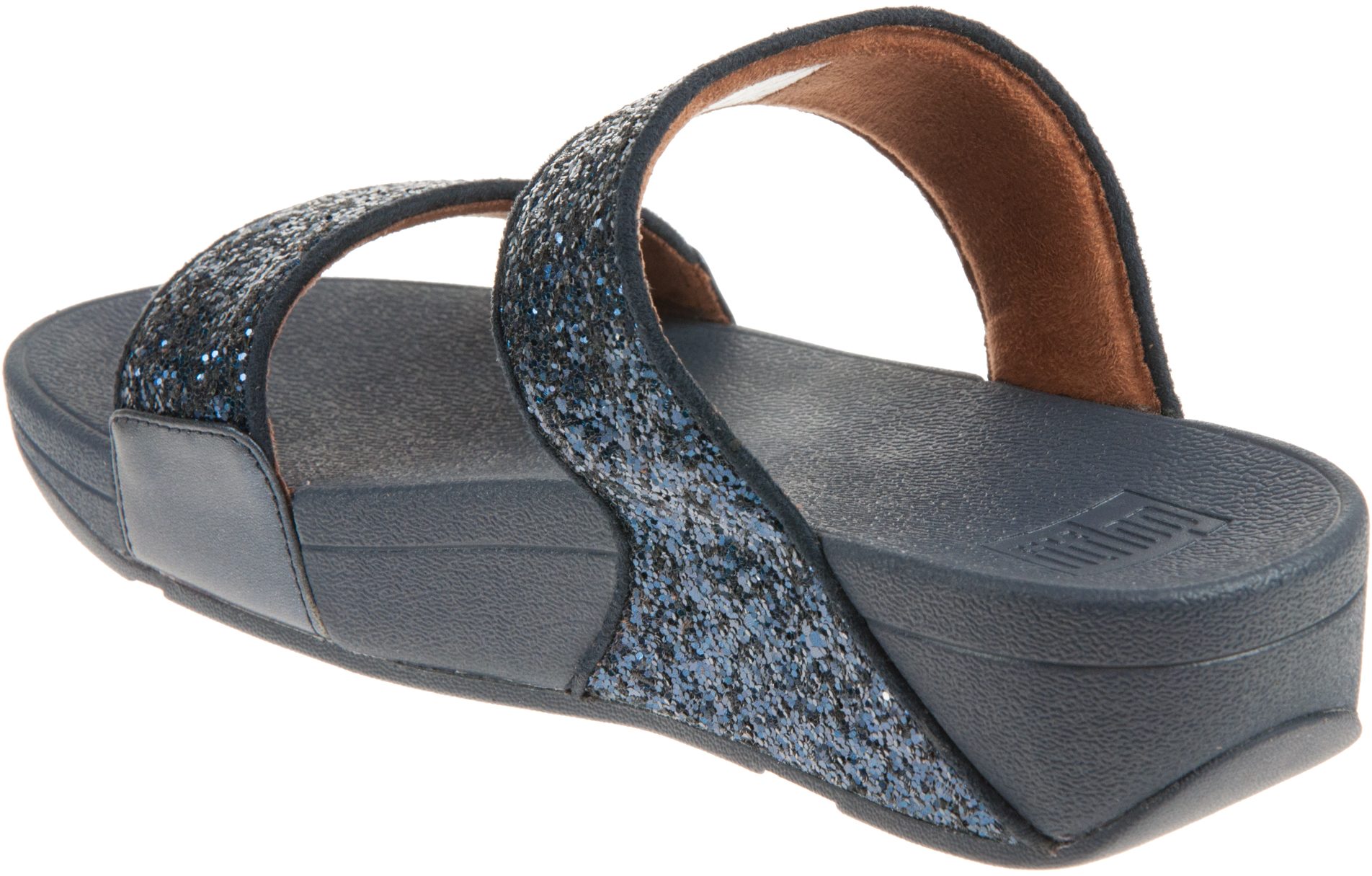 FitFlop Lulu Glitter Slide Midnight Navy ET3-399 - Mule Sandals - Humphries Shoes