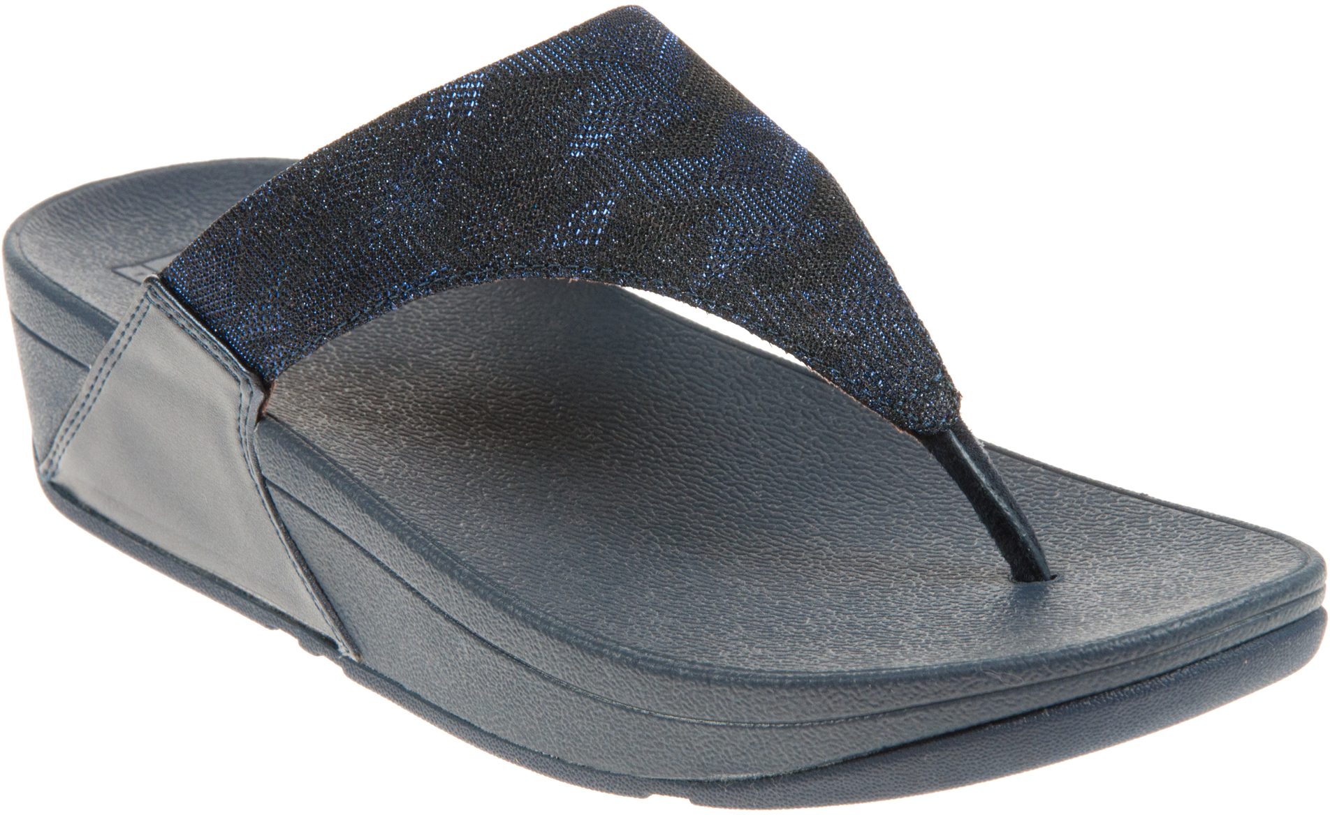 FitFlop Lulu Glitz Toe-Post Midnight Navy ET8-399 - Mule Sandals - Humphries Shoes