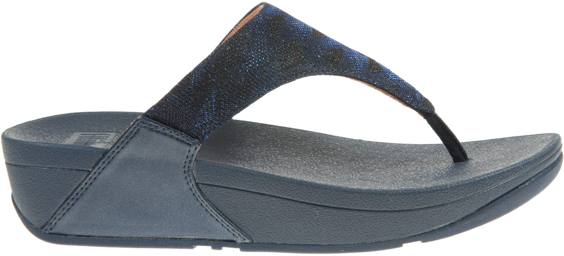 FitFlop Lulu Glitz Toe-Post Midnight Navy ET8-399 - Mule Sandals - Humphries Shoes