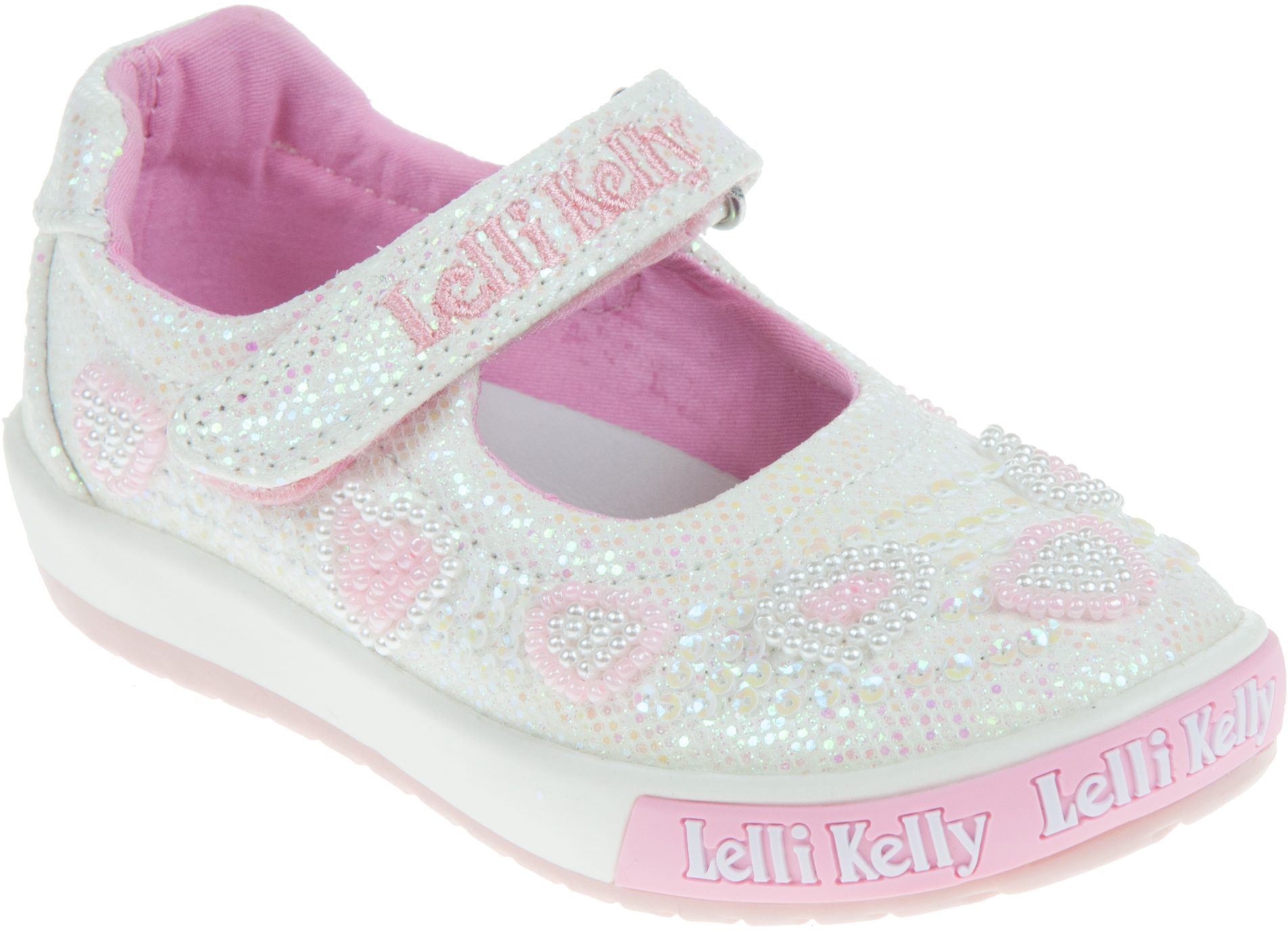 Lelli Kelly Aurora Baby Dolly White Glitter Ed3496 - Girls Shoes ...