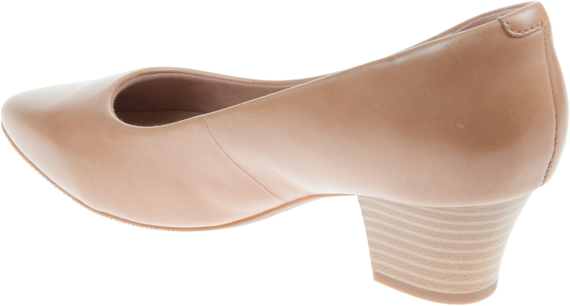 Clarks Teresa Step Warm Beige Leather 26171892 - Court Shoes ...
