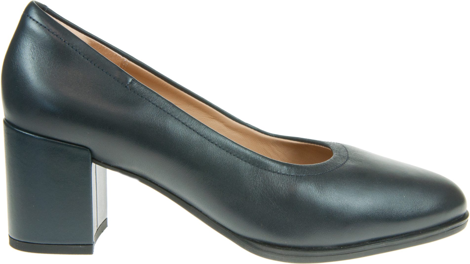 Clarks Freva55 Court Navy Leather 26171877 - Court Shoes - Humphries Shoes