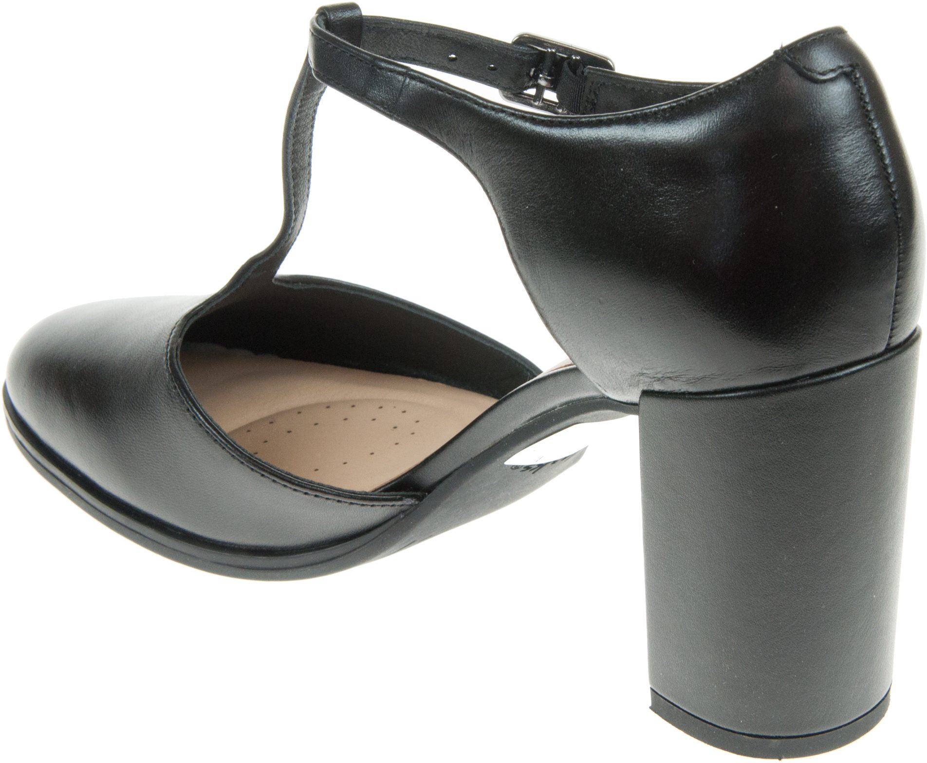 Clarks Freva85 Bar Black Leather 26171952 - Court Shoes - Humphries Shoes