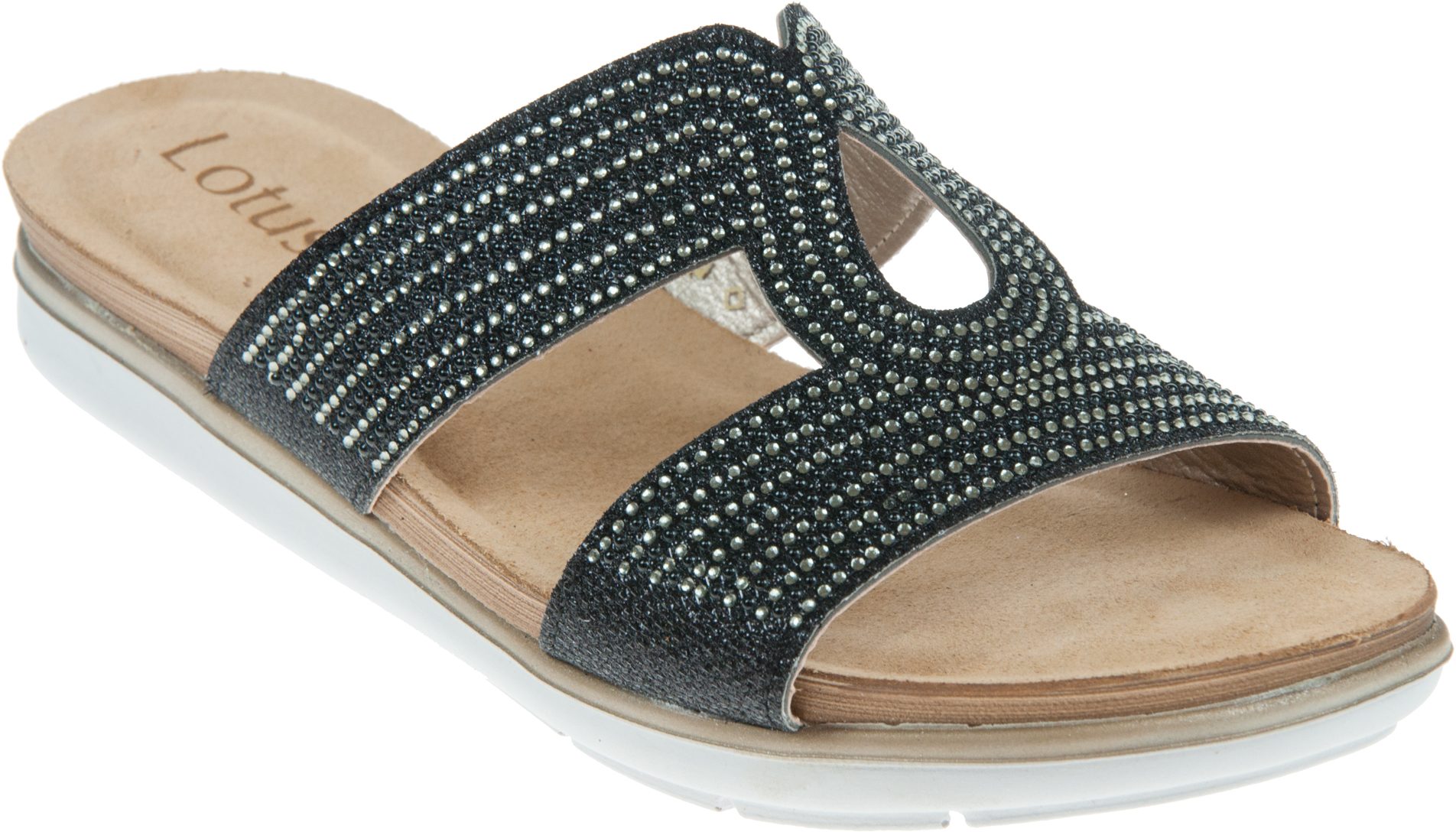 Lotus Nadya Black ULP250 BB - Mule Sandals - Humphries Shoes