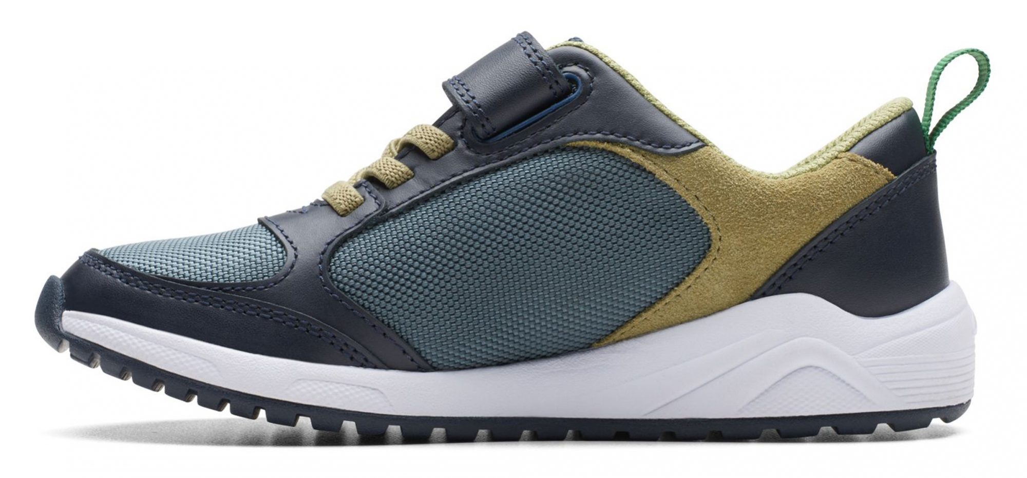 Clarks Aeon Search Kids Navy/Green 26175235 - Boys Shoes - Humphries Shoes