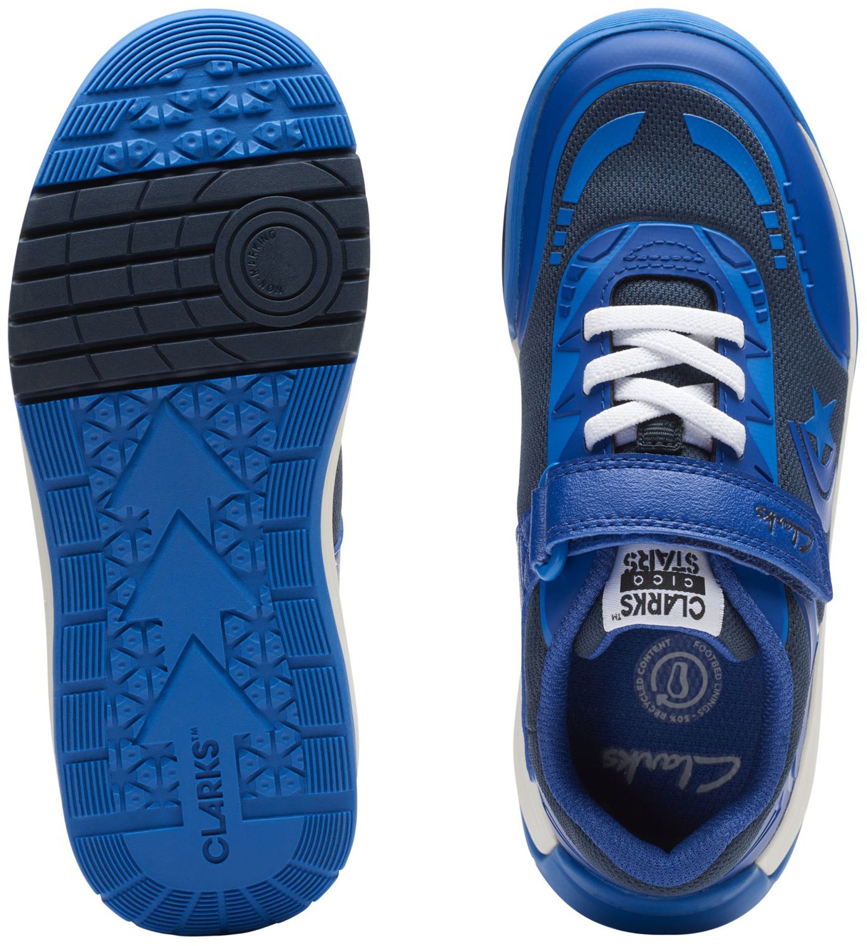Clarks Cica Star Flex Kids Blue Combi 26175367 - Boys Trainers ...