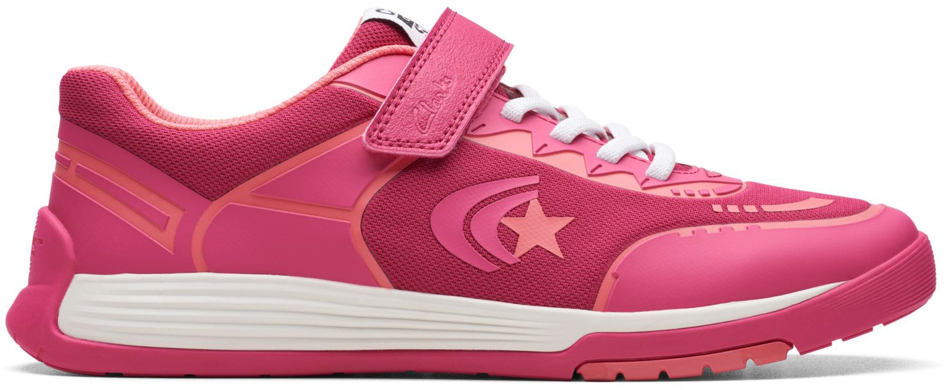 Clarks Cica Star Flex Youth Pink Combi 26175371 - Girls Trainers ...