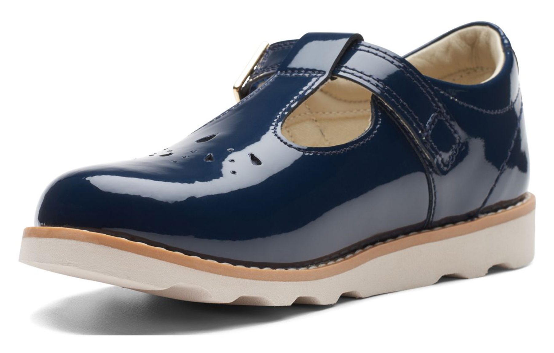 Clarks Crown Print Kids Navy Patent 26175321 - Girls Shoes - Humphries ...