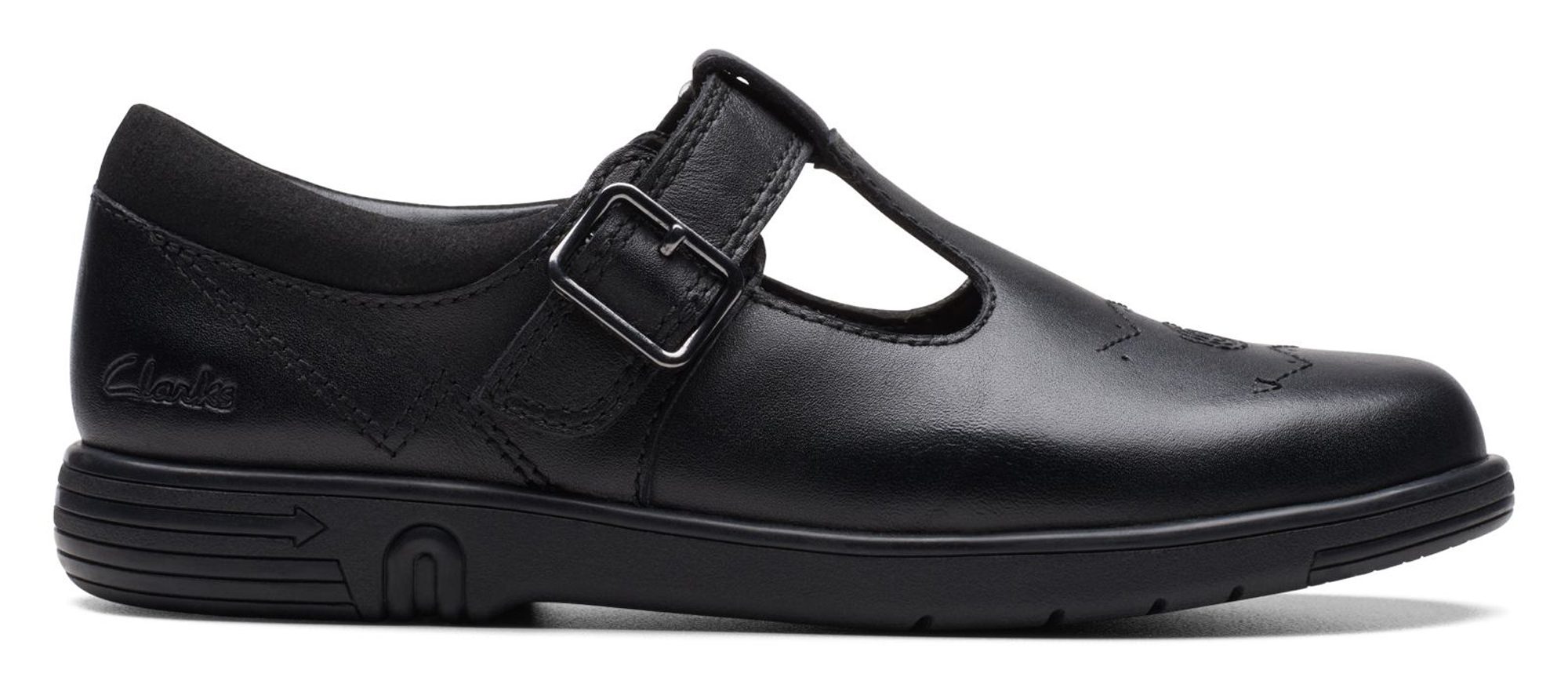 Clarks Jazzy Tap Kids Black Leather 26175309 - Girls School Shoes ...