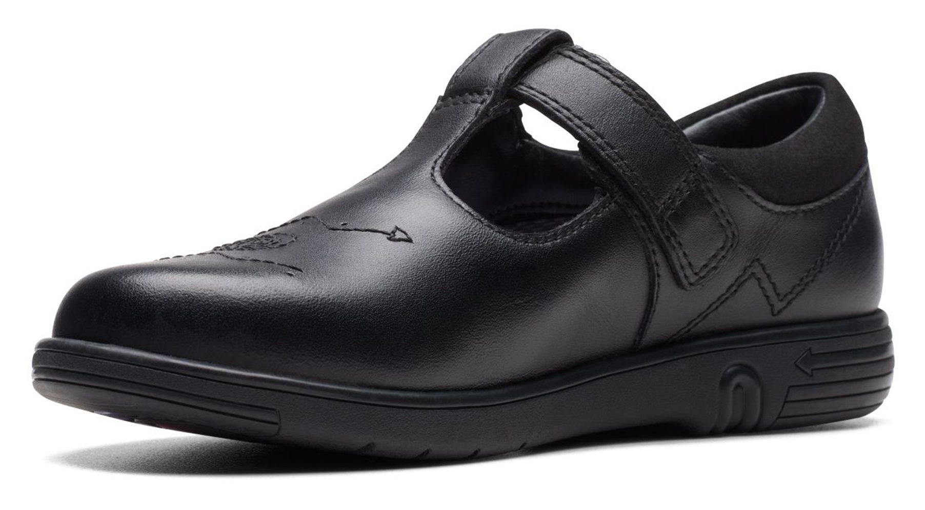 Clarks Jazzy Tap Kids Black Leather 26175309 - Girls School Shoes ...