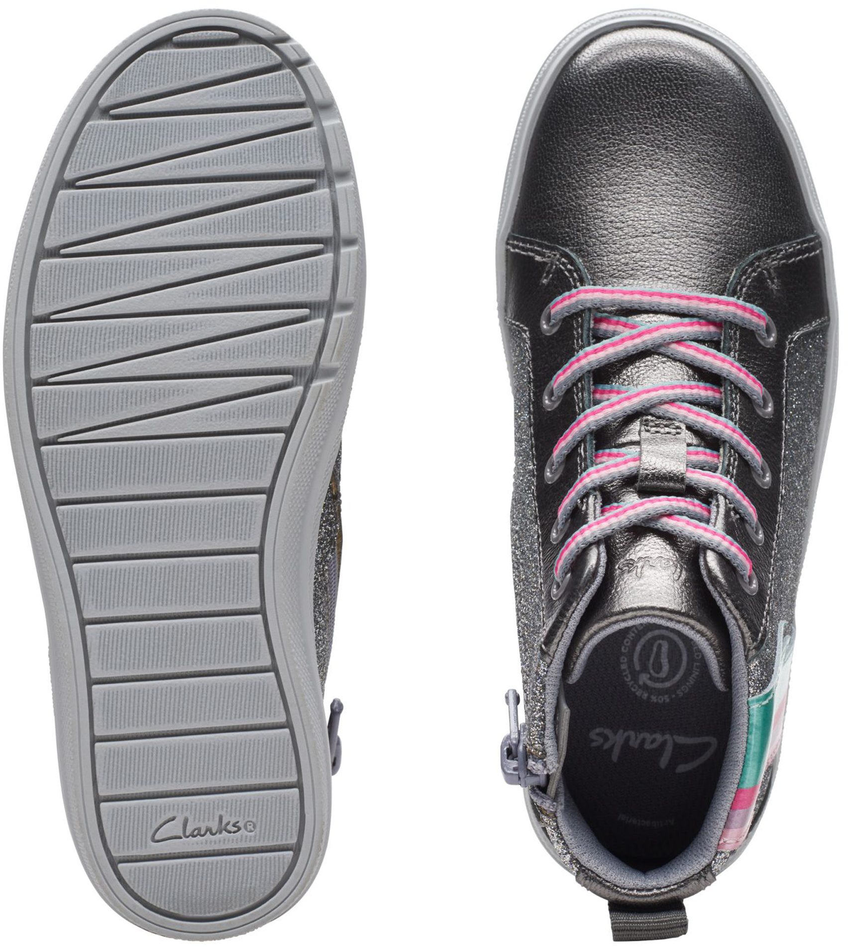 Clarks Nova Light Kids Gun Metal Leather 26175301 - Girls Boots ...