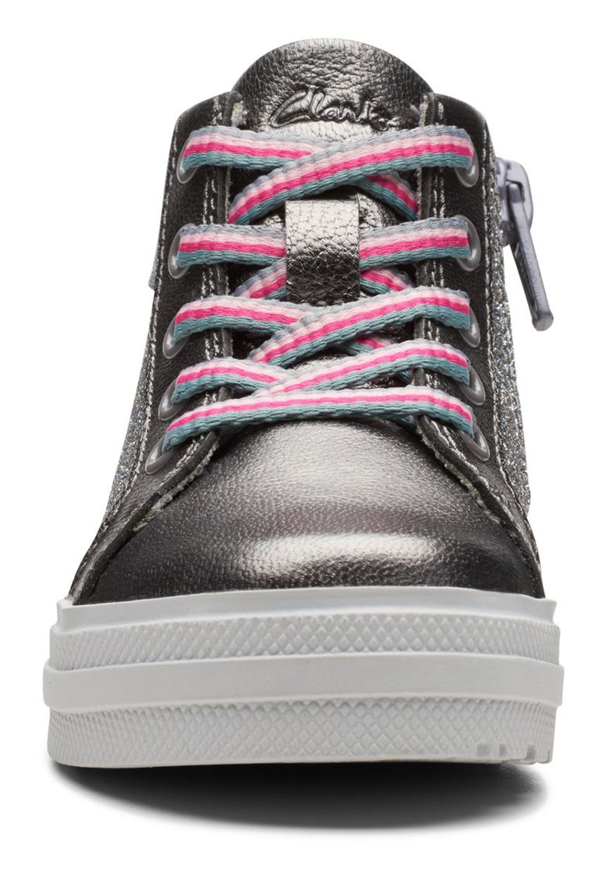 Clarks Nova Light T. Gun Metal Leather 26175302 - Girls Boots ...