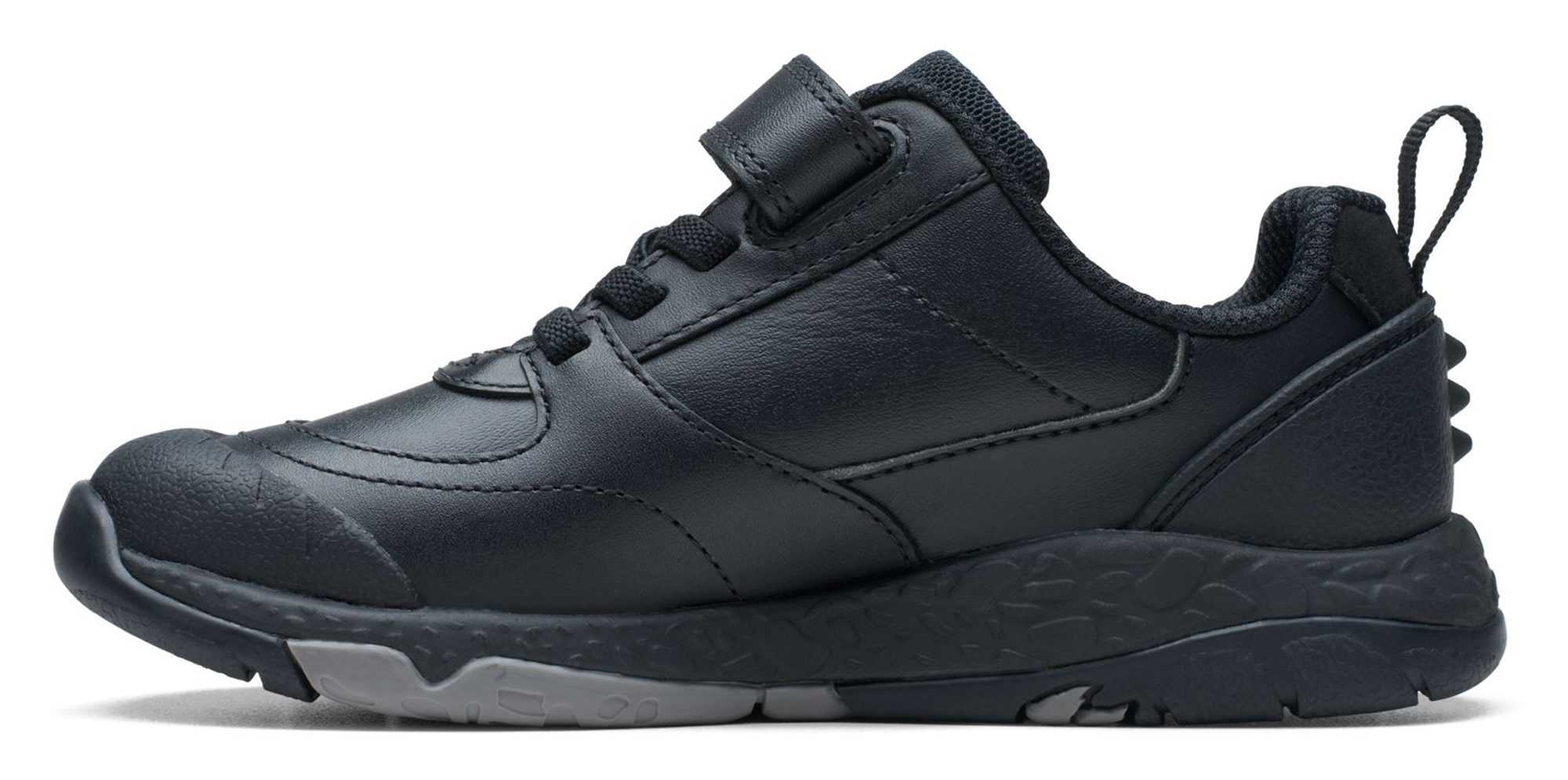 Clarks Steggy Stride Kids Black Leather 26175140 - Boys School Shoes ...