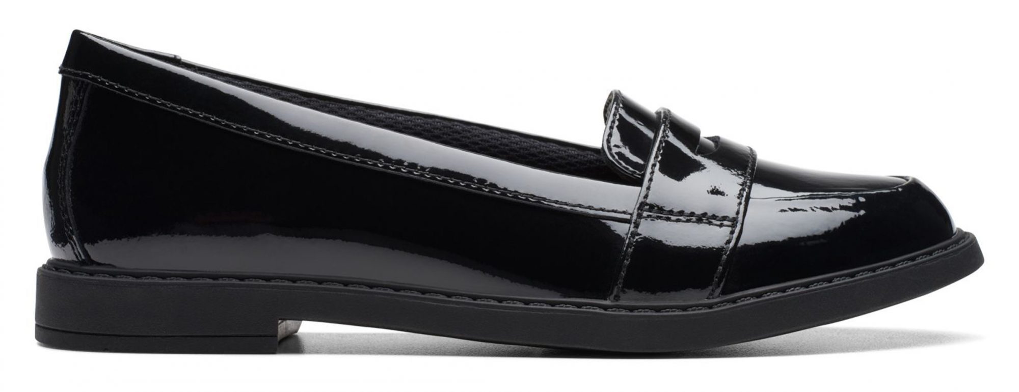 Clarks Scala Loafer Kids Black Patent 26175344 - Girls School Shoes ...