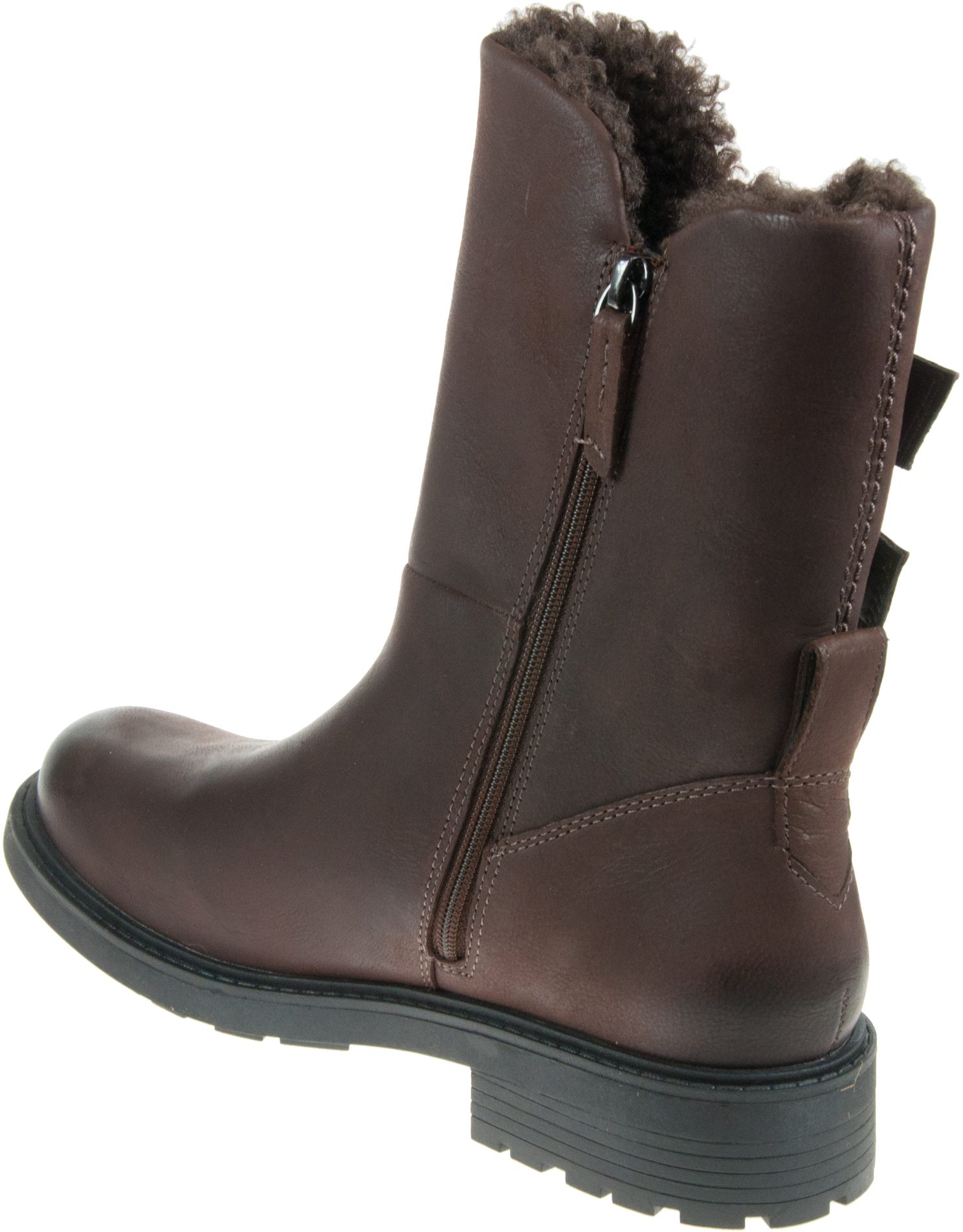 Clarks Orinoco2 buckle Dark Brown Wool Lined 26174824 - Calf Boots ...