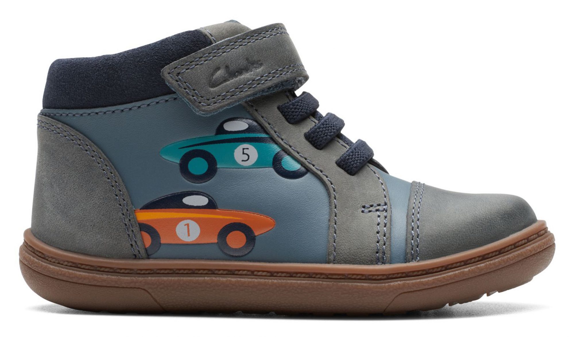 Clarks Flash Retro Toddler Denim Blue Leather 26175282 - Boys Shoes ...