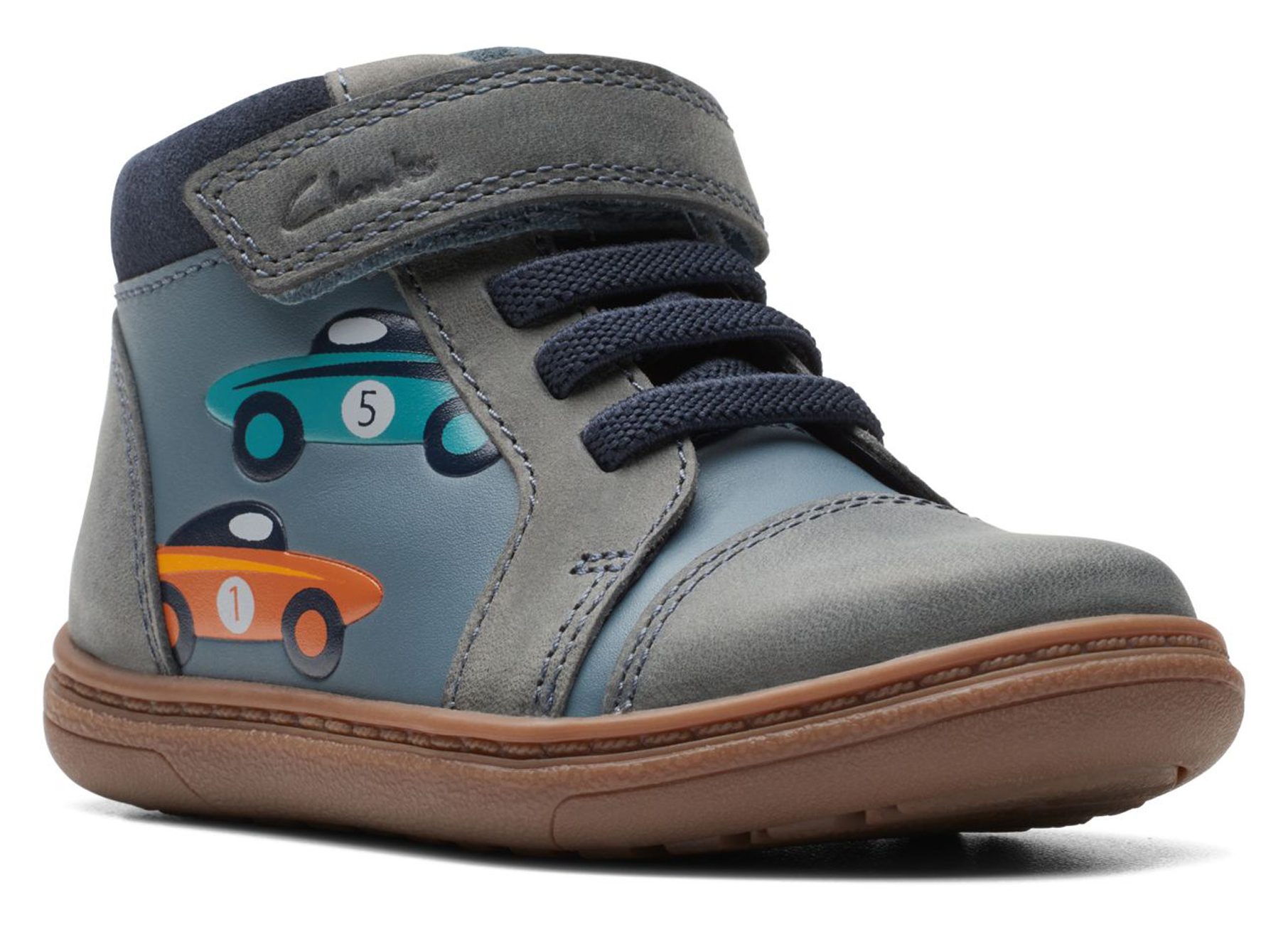 Clarks Flash Retro Toddler Denim Blue Leather 26175282 - Boys Shoes ...