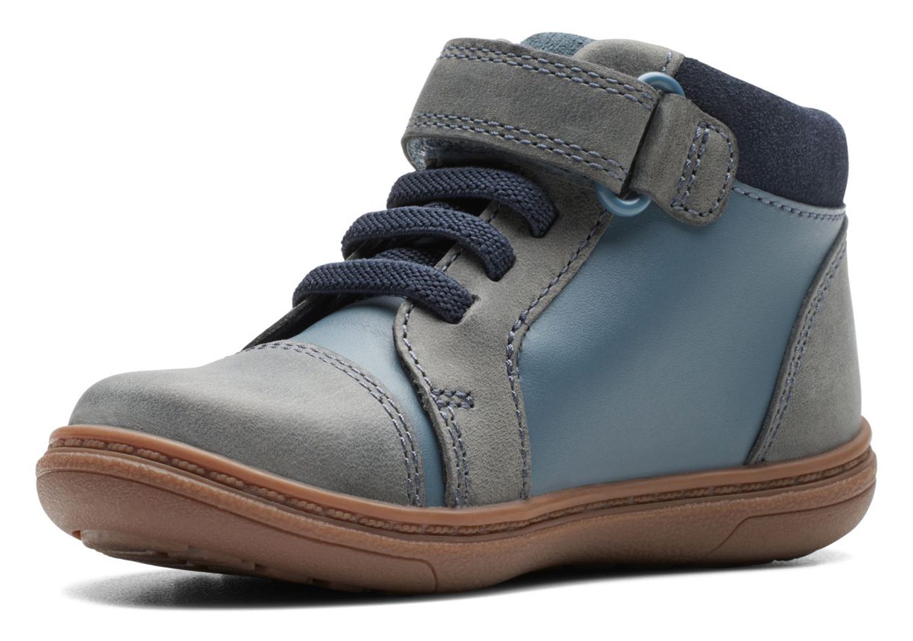 Clarks Flash Retro Toddler Denim Blue Leather 26175282 - Boys Shoes ...
