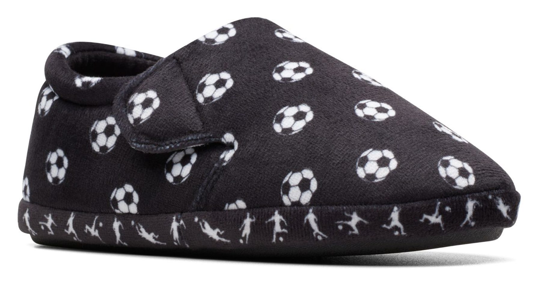 Clarks Fluffy Goal Kids Black 26175523 - Boys Slippers - Humphries Shoes